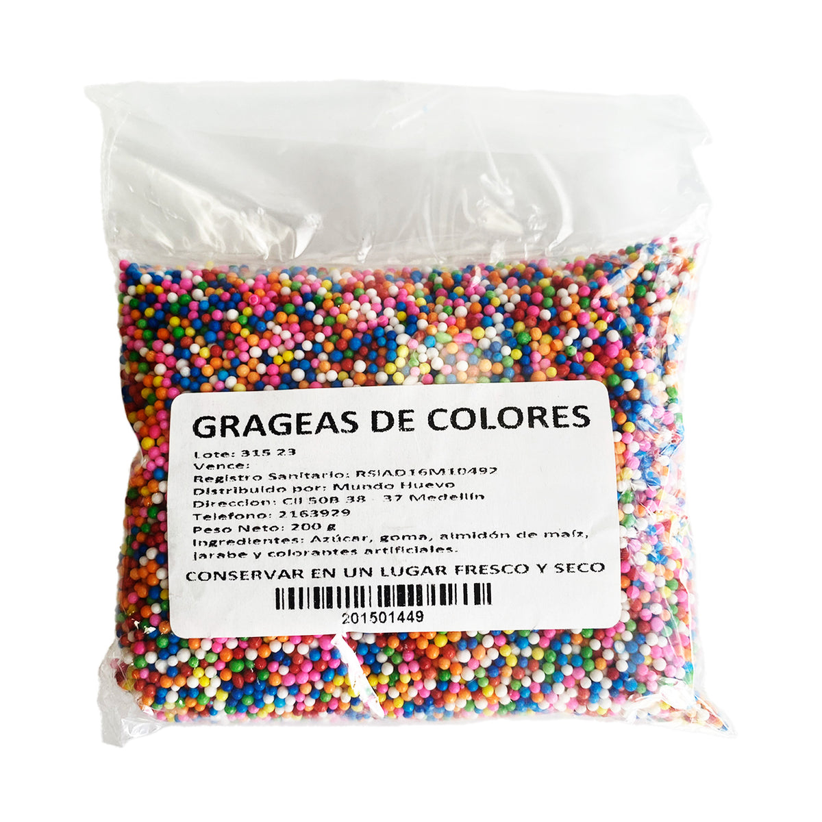 Gragea de Colores X 200 Gr – Mundo Huevo