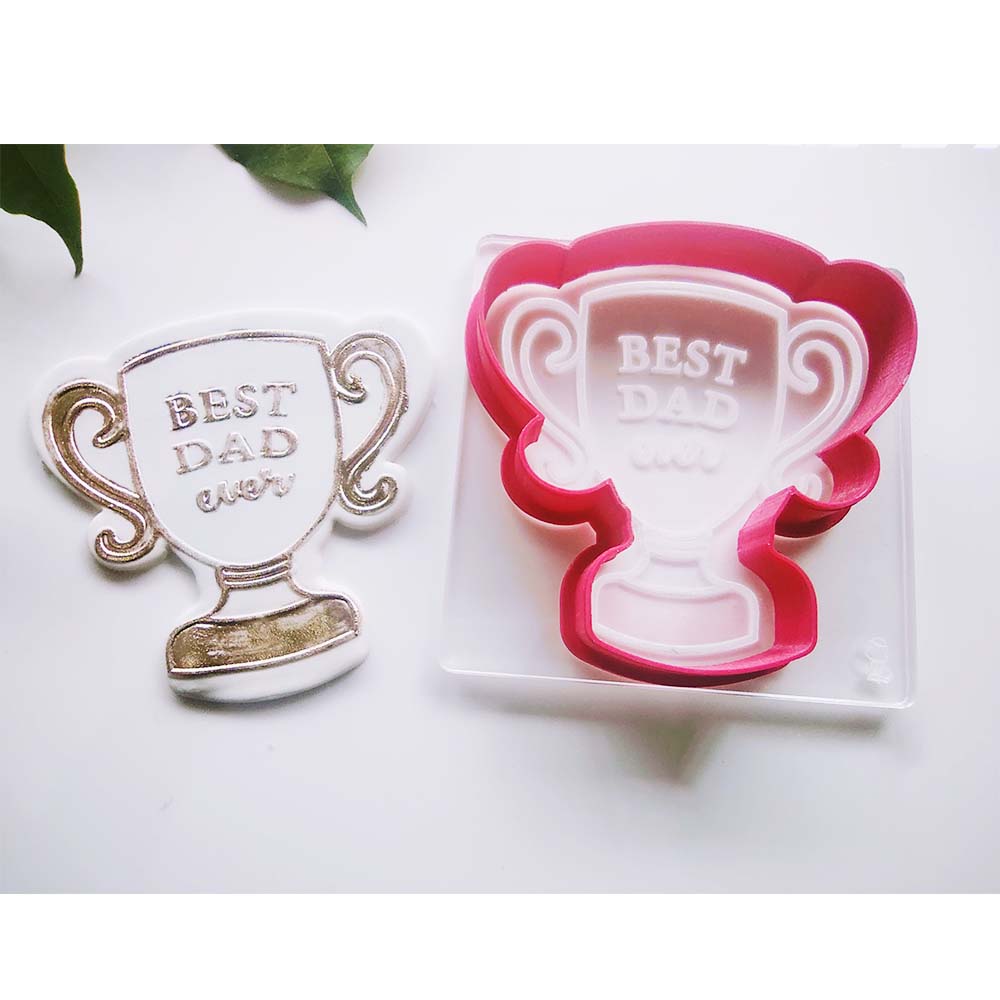 Cortador Trofeo+ Sello Placa Best Dad Ever – Mundo Huevo